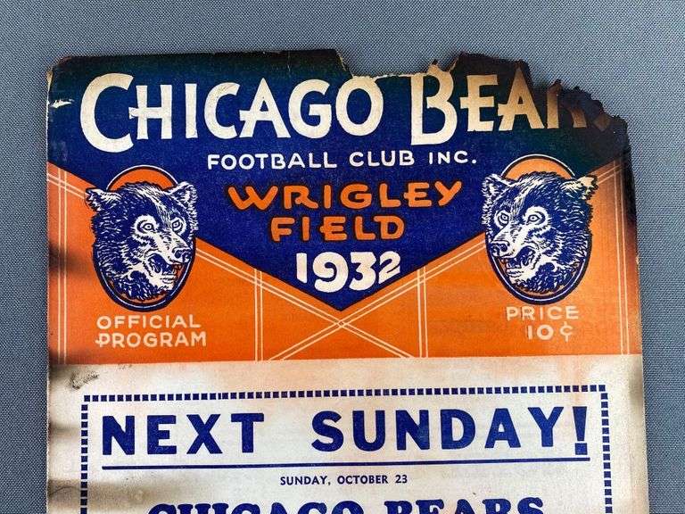 1932 Chicago Bears vs Green Bay Packers Official Program - Matthew ...