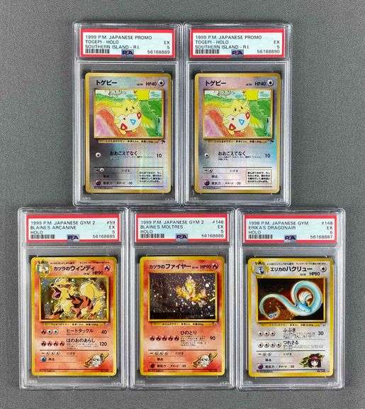 Group of 5 PSA Graded 1998-99 Pokemon Japanese Holo Cards - Matthew ...