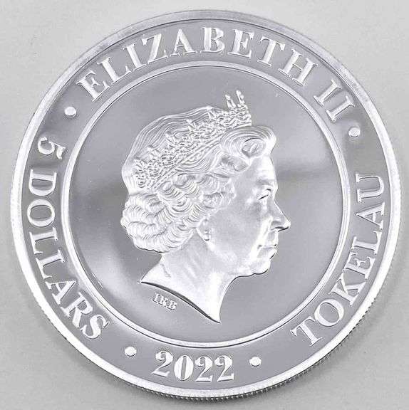 2022 Tokelau $5 Goddess Europa 1 oz .9999 fine Silver Proof-Like Coin ...