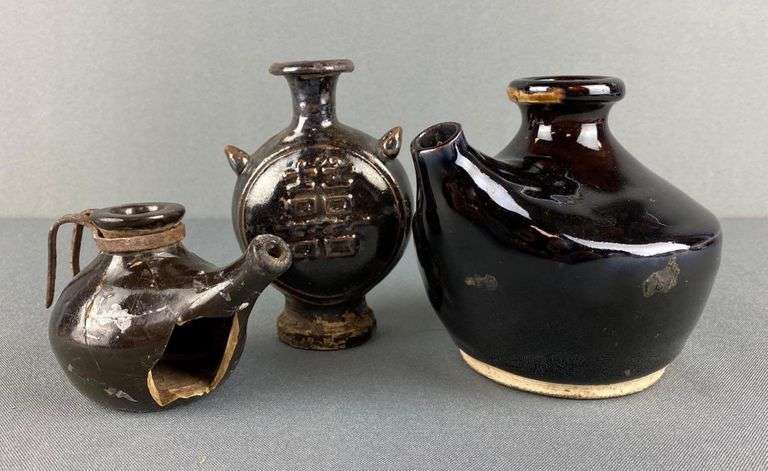 Group of 3 Northern Song Dynasty Stoneware Pottery Vases - Matthew ...