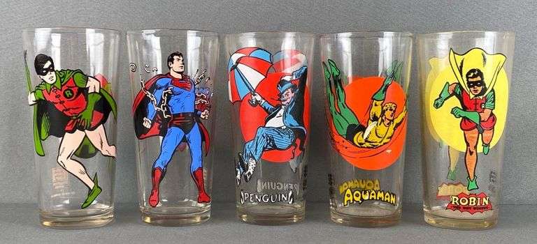 Group of 5 Pepsi Superhero Glasses - Matthew Bullock Auctioneers