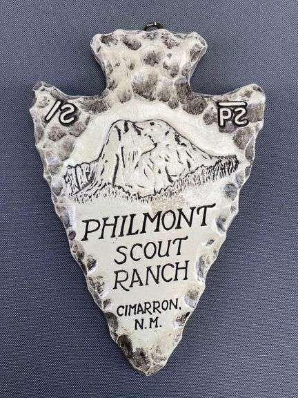 Philmont Scout Ranch Redware Arrowhead Sign - Matthew Bullock Auctioneers