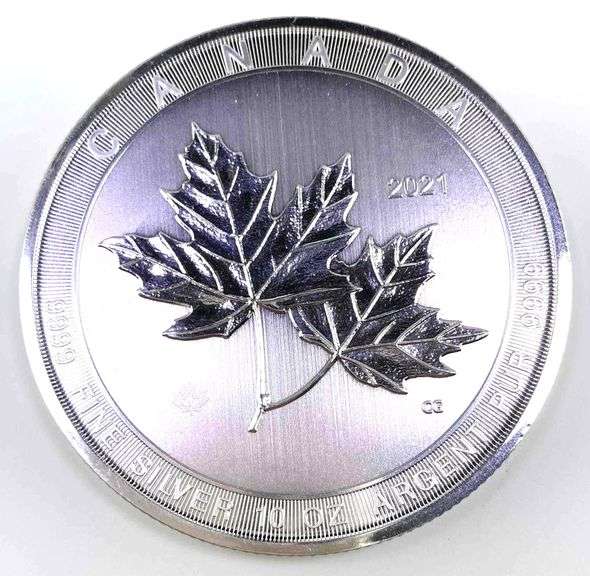 2021 $50 Canada 10 oz .9999 Silver Maple Leaf - Magnificent Maples ...