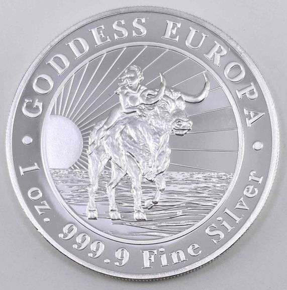 2022 Tokelau $5 Goddess Europa 1 oz .9999 fine Silver Proof-Like Coin ...