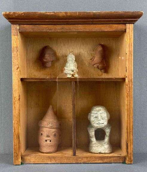 Group of Framed Peruvian Tribal Figures - Matthew Bullock Auctioneers