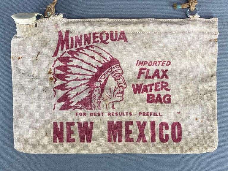Minnnequa Imported Flax Water Bag - Matthew Bullock Auctioneers