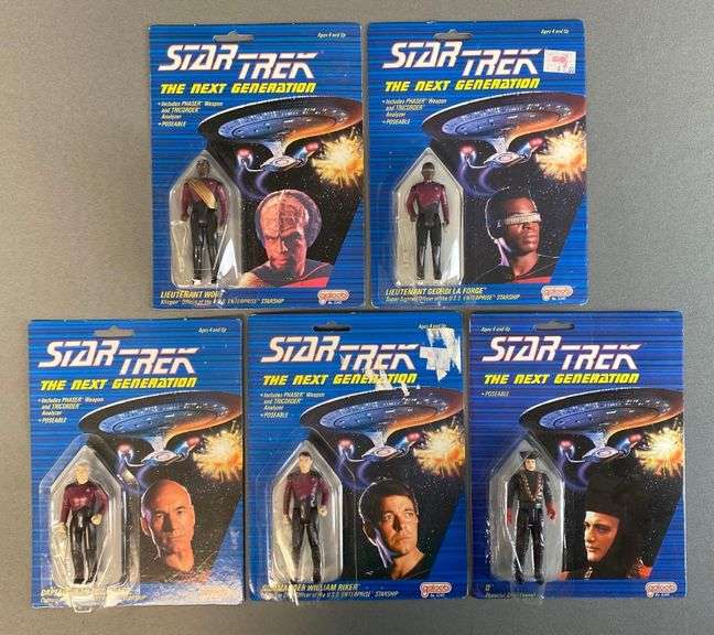 Group of 5 Galoob Star Trek Next Gen. Action Figures - Matthew Bullock ...