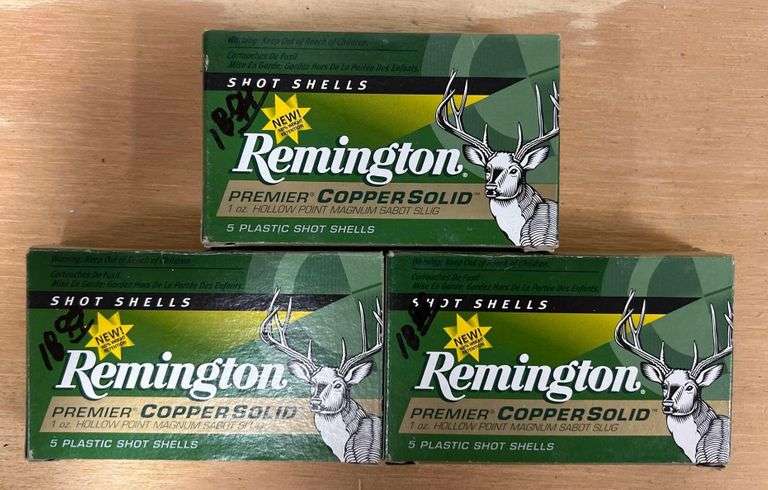 Group of 3 Remington Premier Copper Solid 12 GA Shotgun Ammunition ...