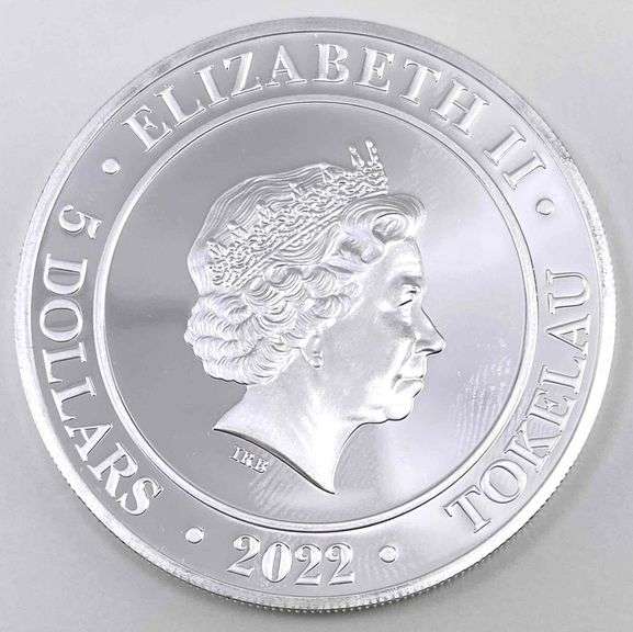 2022 Tokelau $5 Goddess Europa 1 oz .9999 fine Silver Proof-Like Coin ...