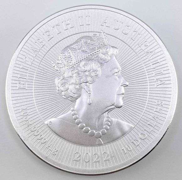 2022 10 Oz 9999 Silver Round Piedfort $10 Australian Silver Dingo ...