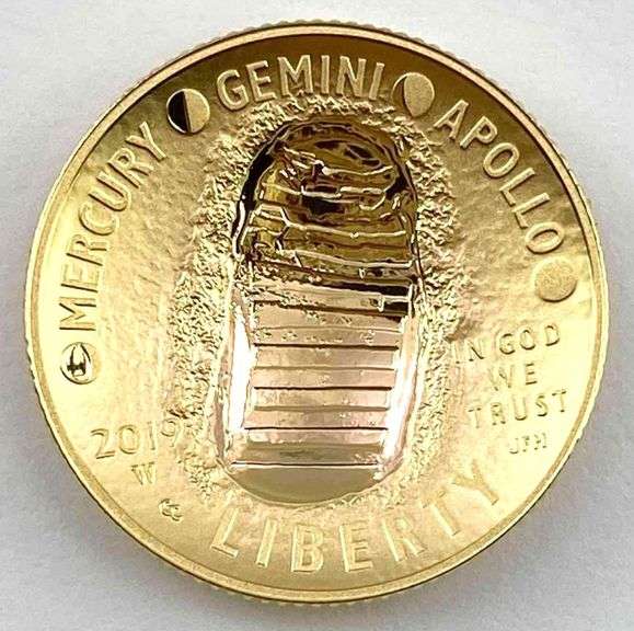 2019 Apollo 11 50th Anniversary Proof $5 Gold Commemorative Coin ...