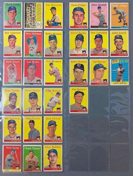 1958 Topps Chicago Cubs Partial Team Set - Matthew Bullock Auctioneers