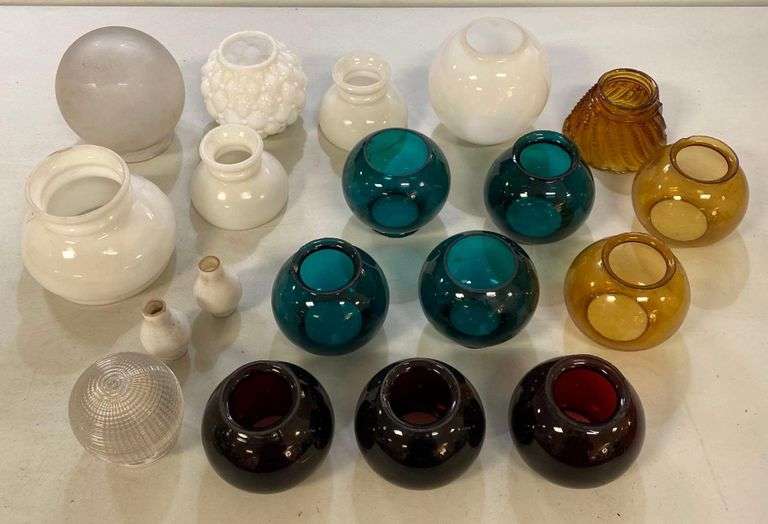 Group of 19 Assorted Miniature Glass Lamp Shades - Matthew Bullock ...