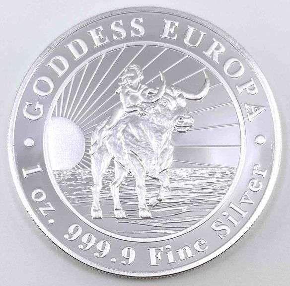 2022 Tokelau $5 Goddess Europa 1 oz .9999 fine Silver Proof-Like Coin ...
