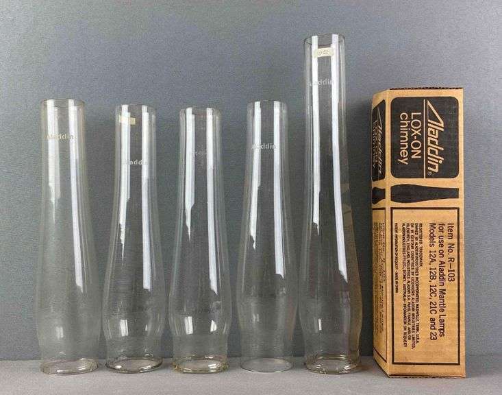 Group of 5 Aladdin Lamp Chimneys - Matthew Bullock Auctioneers