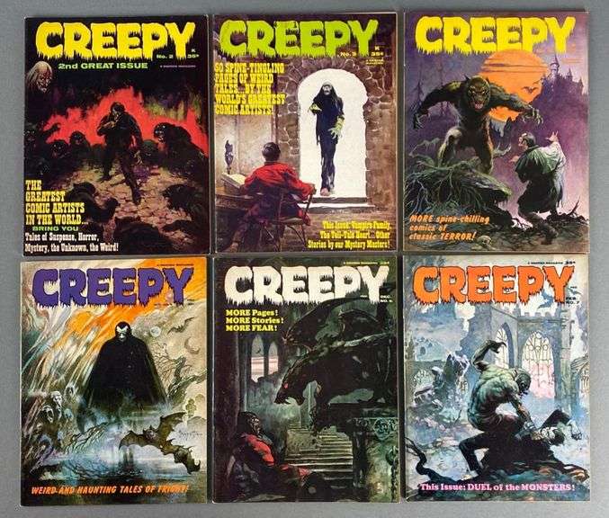 Group of 6 Warren Magazine Creepy Comic Books - Matthew Bullock Auctioneers