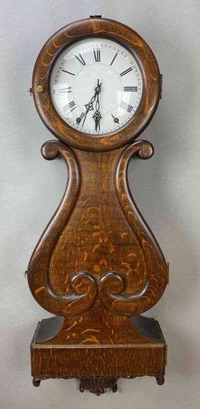 Antique Oak Hanging Wall Clock - Matthew Bullock Auctioneers
