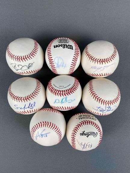 Group Of 8 Autographed baseballs - Matthew Bullock Auctioneers