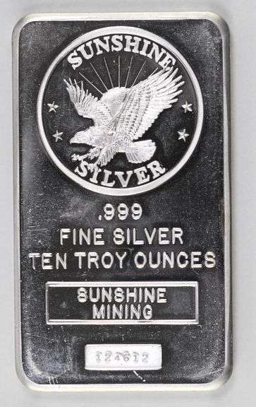 Sunshine Mining 10oz. .999 Fine Silver Ingot/Bar - Matthew Bullock ...