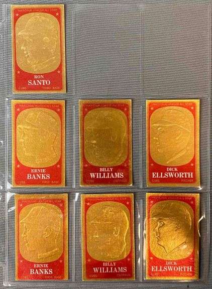 7- 1965 Topps Embossed Chicago Cubs Cards - Matthew Bullock Auctioneers