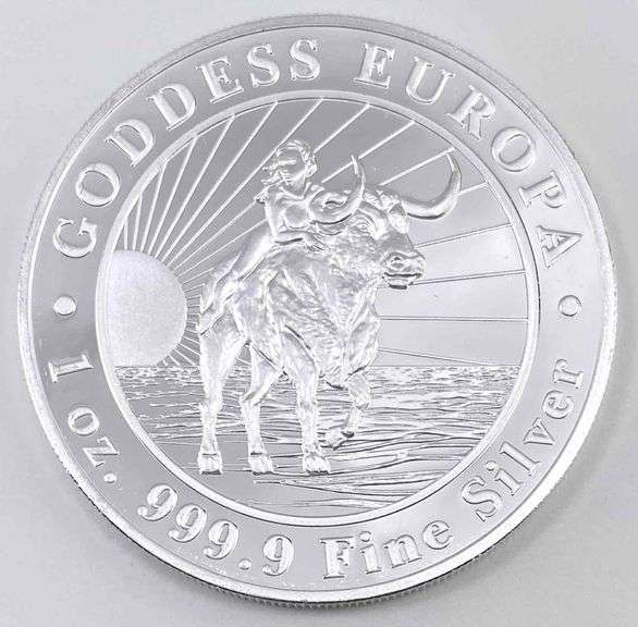 2022 Tokelau $5 Goddess Europa 1 oz .9999 fine Silver Proof-Like Coin ...