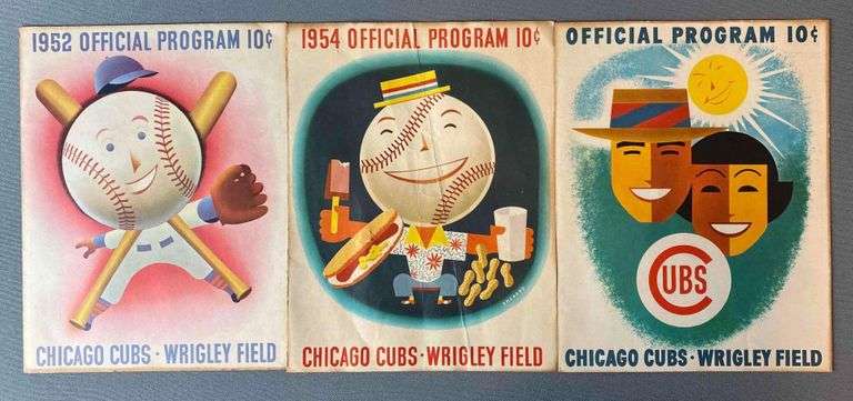 3 - 1950s Chicago Cubs Programs - Matthew Bullock Auctioneers