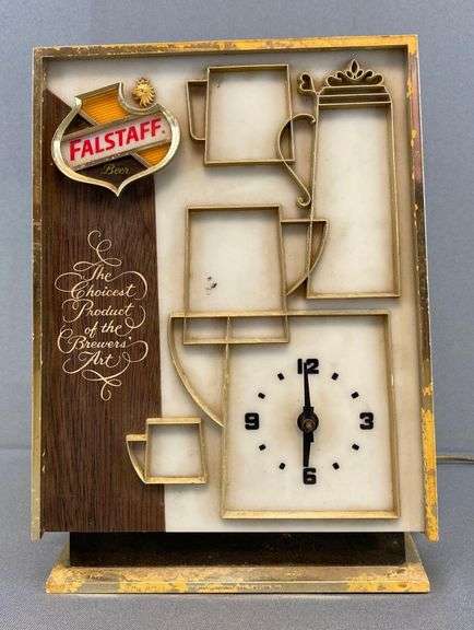 Falstaff Light-Up Advertising Beer Clock - Matthew Bullock Auctioneers