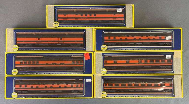 Group of 7 AHM HO Scale Passenger Train Cars - Matthew Bullock Auctioneers