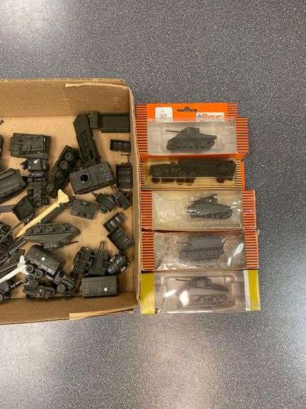 Group Of Model Miniature Ho Scale Tanks And Trucks - Matthew Bullock ...