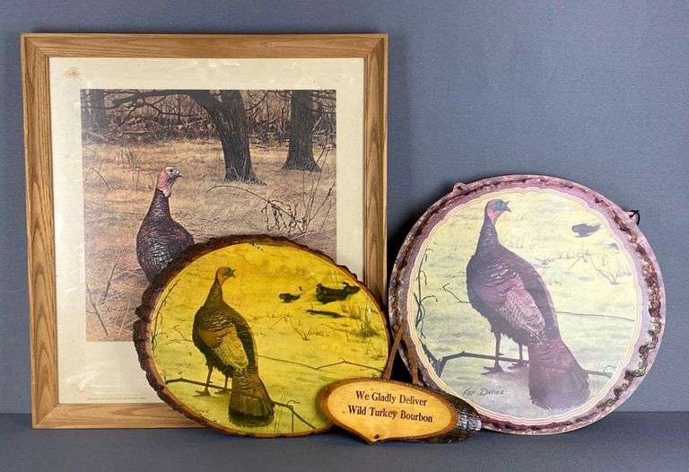 Group of 4 Wild Turkey Bourbon Advertising Signs and More - Matthew ...
