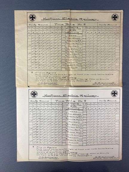 Group of 7 Assorted Railroad Employee Timetables - Matthew Bullock ...