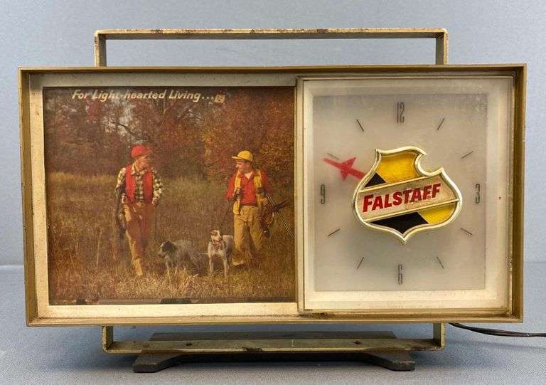 Falstaff Light-Up Advertising Clock - Matthew Bullock Auctioneers