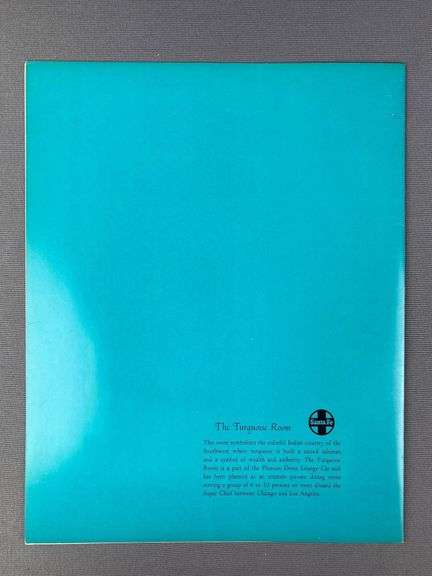 Group of 7 Santa Fe Turquoise Room Super Chief Room Menu Folders ...