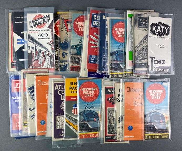 Group of 30+ Assorted Railroad Timetables - Matthew Bullock Auctioneers