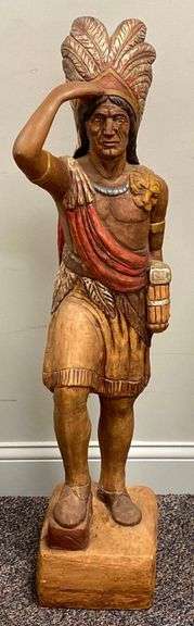 Native American Cigar Store Indian Plaster Statue - Matthew Bullock ...
