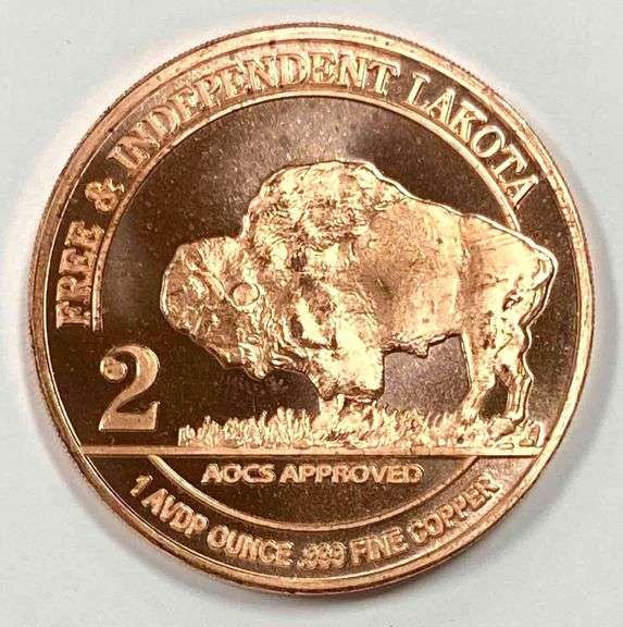 Roll of 20 1 oz Copper Lakota Native American indian Rounds - Matthew ...