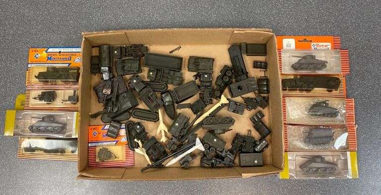 Group Of Model Miniature Ho Scale Tanks And Trucks - Matthew Bullock ...