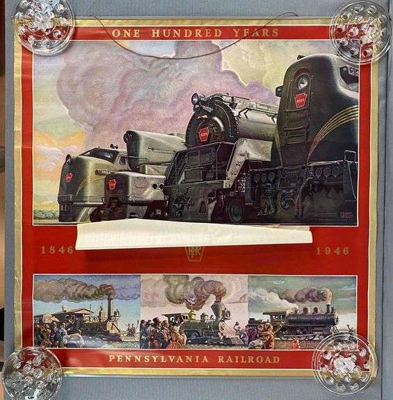1946 PRR Pennsylvania Railroad Calendar - Matthew Bullock Auctioneers