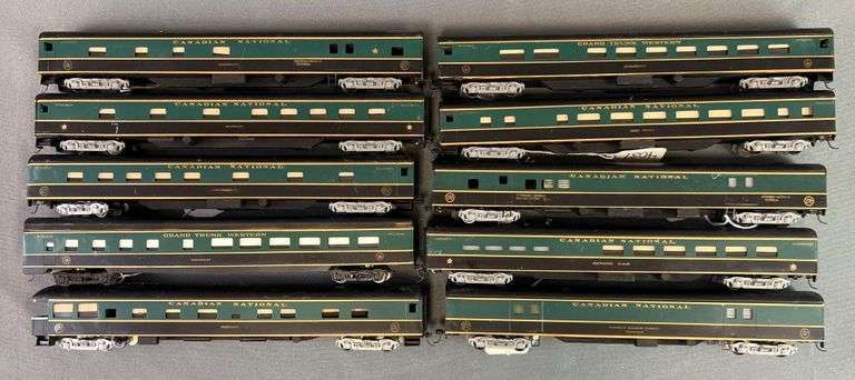 Group of 10 HO Scale Grand trunk western passenger Train Cars - Matthew ...