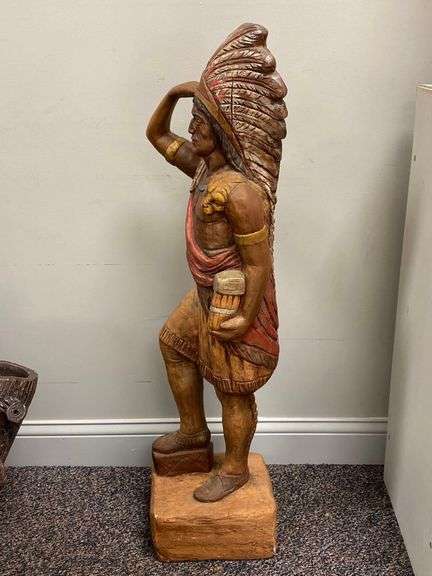 Native American Cigar Store Indian Plaster Statue - Matthew Bullock ...