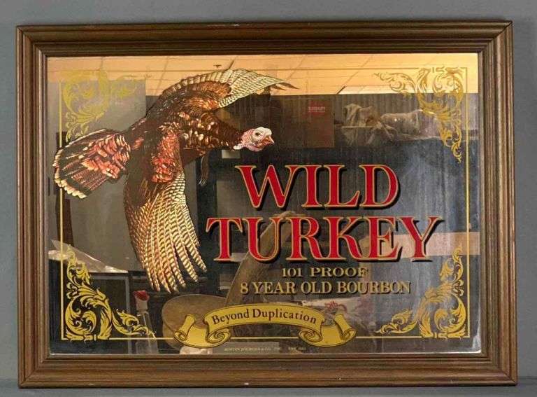 Wild Turkey Advertising Liquor Mirror - Matthew Bullock Auctioneers