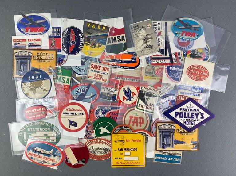Group of 50+ Assorted Foreign Airline Stickers - Matthew Bullock ...