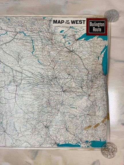Large Map Of The Burlington Route, Map Of The West - Matthew Bullock ...