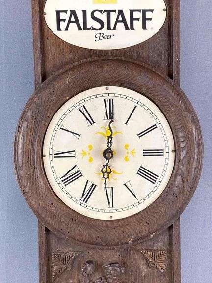 Falstaff Plastic Advertising Beer Wall Clock - Matthew Bullock Auctioneers