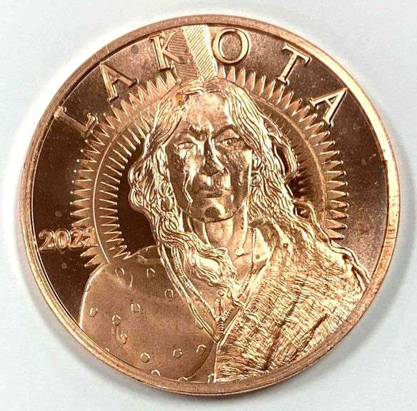 Roll of 20 1 oz Copper Lakota Native American indian Rounds - Matthew ...