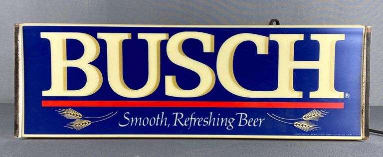 Busch Light Up Advertising Beer Sign - Matthew Bullock Auctioneers