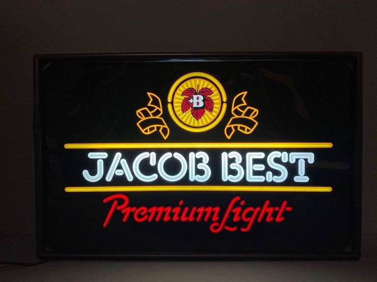 Jacob Best Light-Up Advertising Beer Sign - Matthew Bullock Auctioneers
