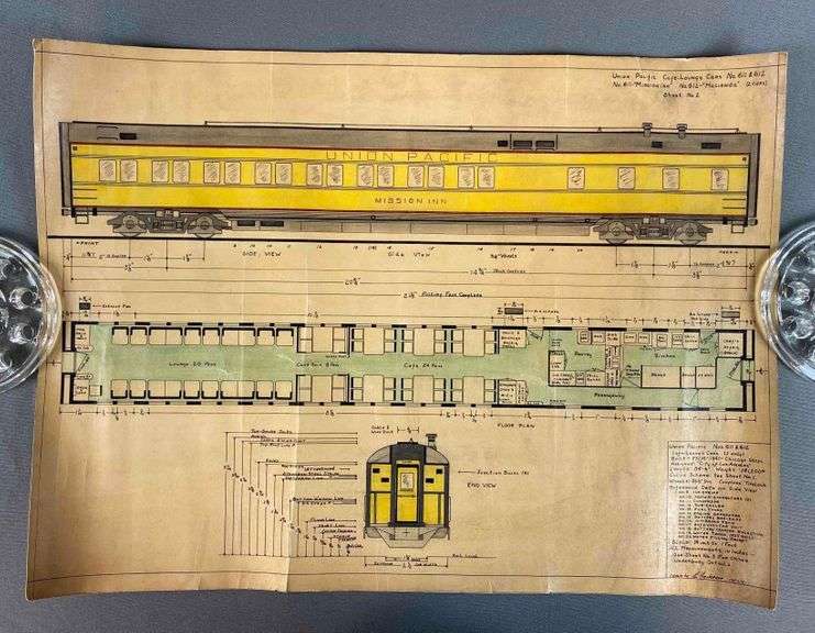 Blueprint Of The Union Pacific Cafe-Lounge Cars - Matthew Bullock ...