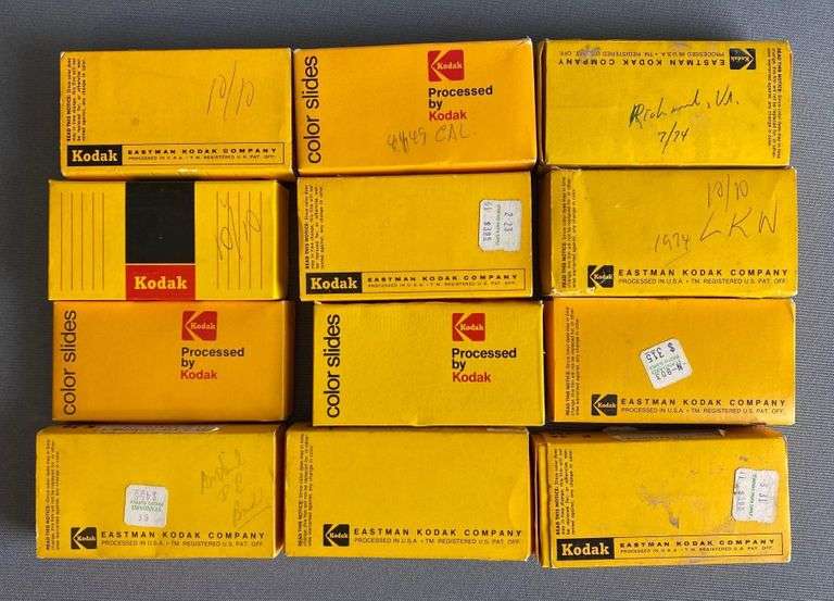 Group of 12 Kodak Railroad Color Slide Boxes - Matthew Bullock Auctioneers