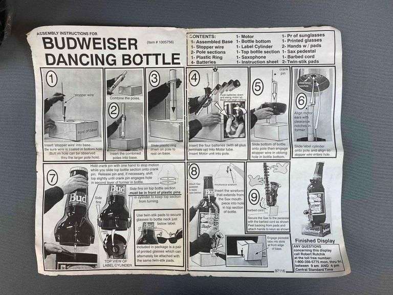 Budweiser Beer Advertising Dancing Bottle Motion Display - Matthew ...